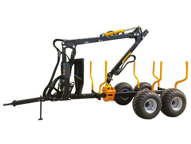 Campa. REMORQUE FORESTIERE PTAC 8T HOMOLOGUEE AVEC GRUE 550